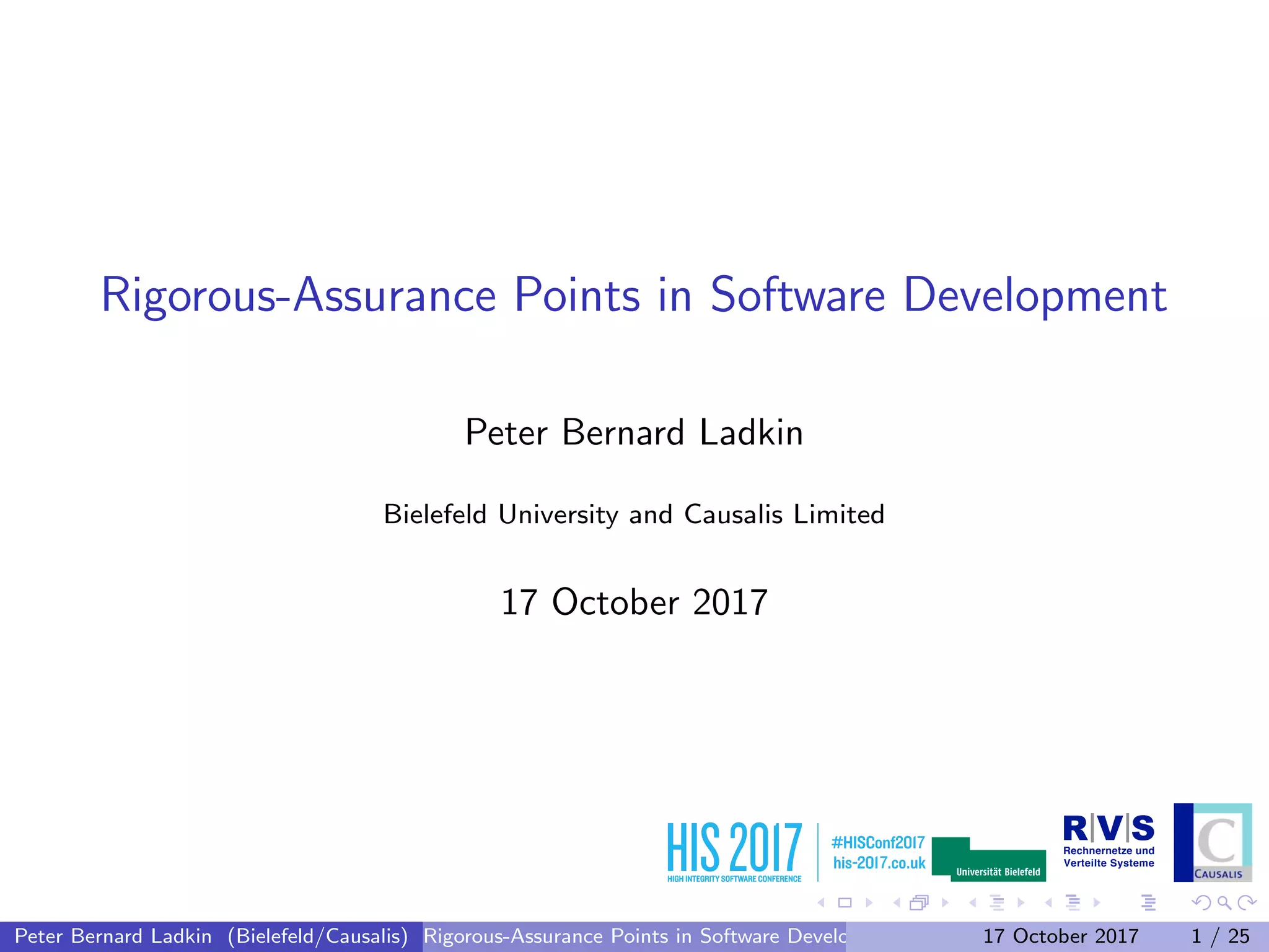 HIS 2017 Peter Ladkin- Rigorous-Assurance Points in Software ...