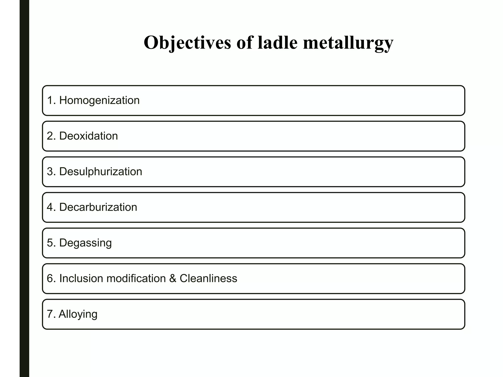 Ladle Metallurgy: Basics, Objectives and Processes | PPTX