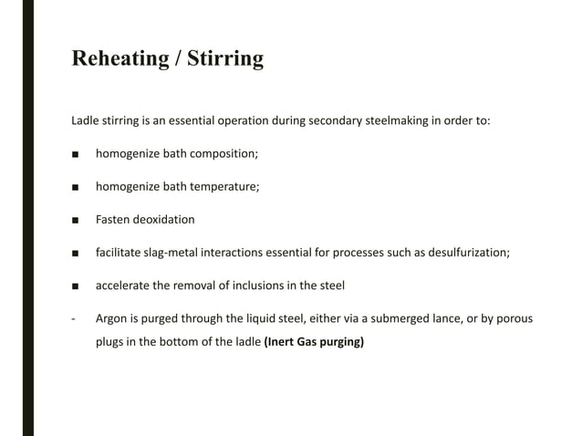 Ladle Metallurgy: Basics, Objectives and Processes | PPTX | Chemistry ...
