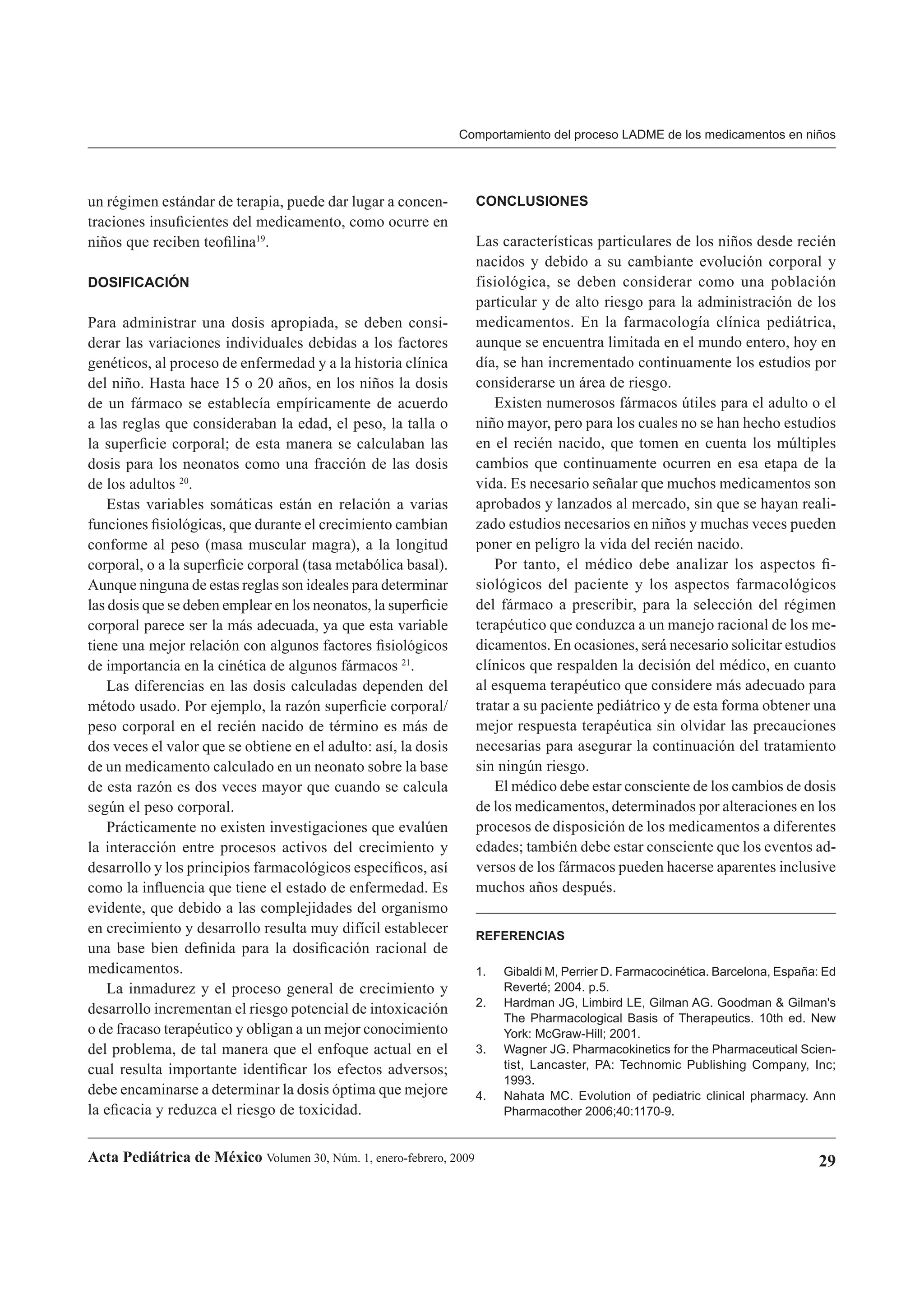 comportamiento del proceso LADME de los medicamentos en niños | PDF