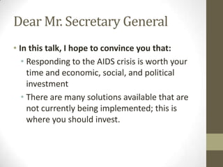Ladny - dear secretary general - aids | PPT