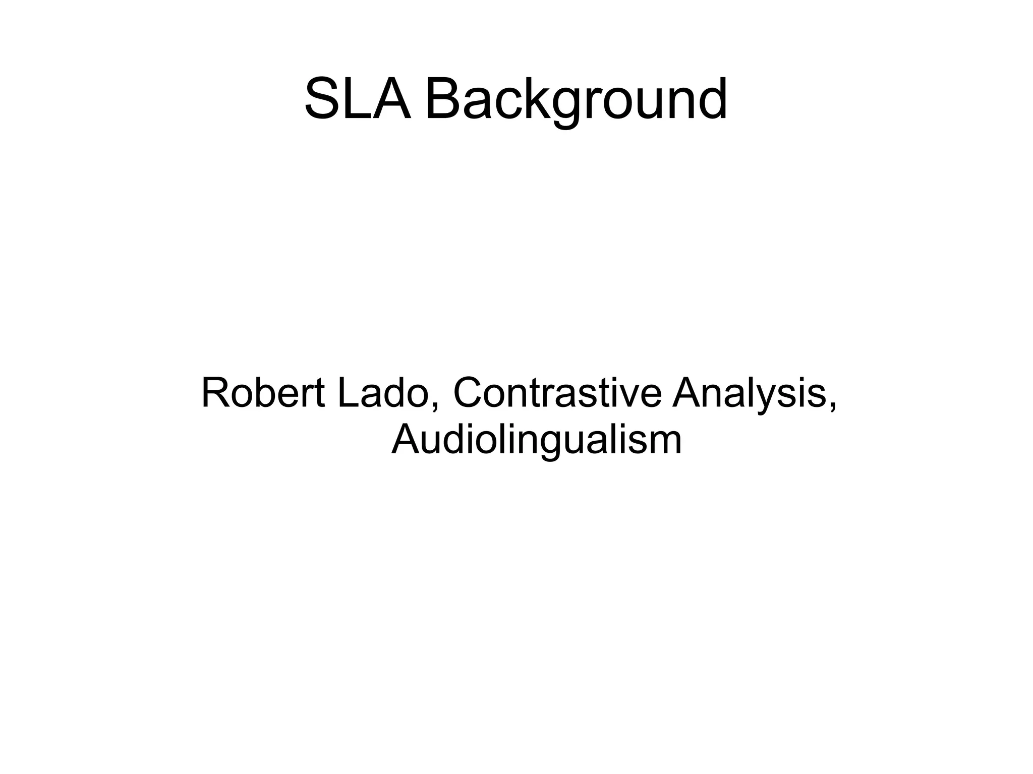 Contrastive Analysis Hypothesis | PDF