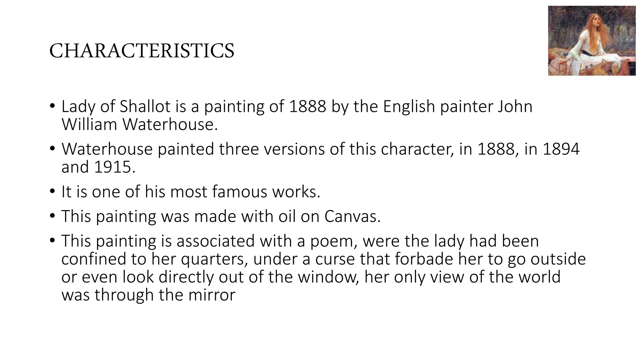 Lady of Shalott | PPTX