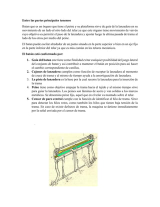Telar de lanzadera- Tejido plano | PDF