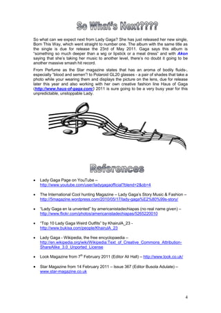 Lady gaga final draft | PDF | World/International Music | Music