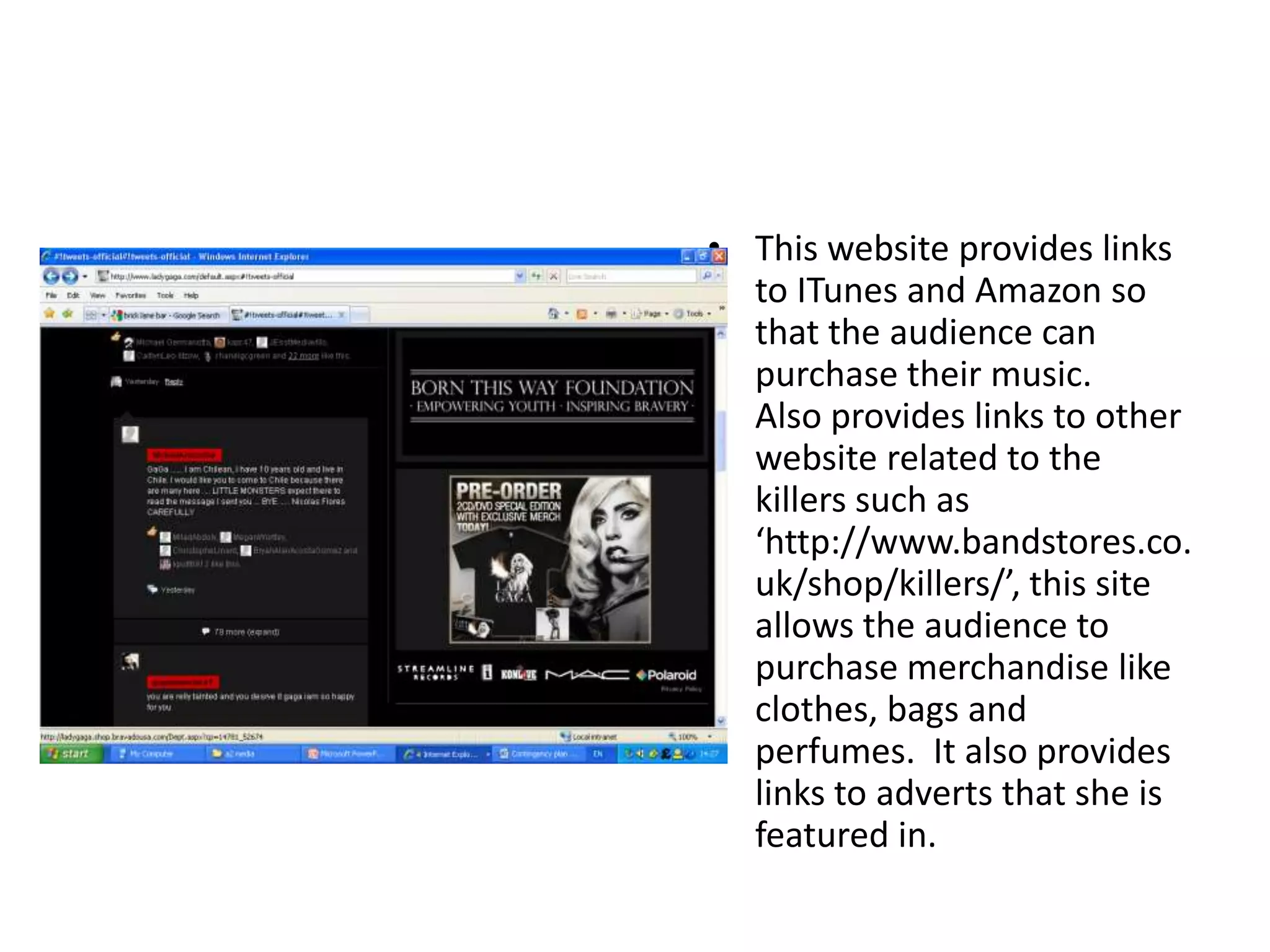 Lady gaga website analysis | PPTX