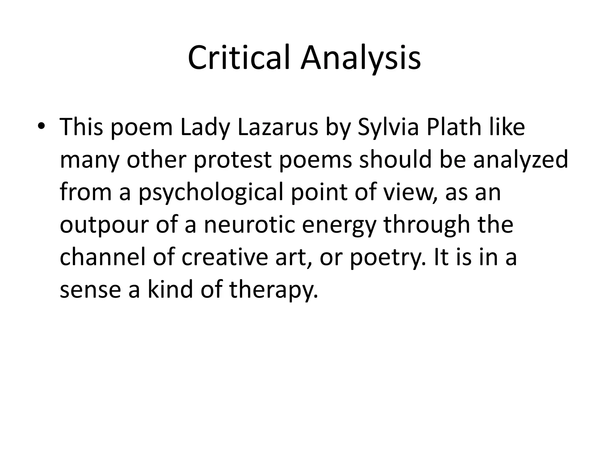 Lady lazarus' | PPTX