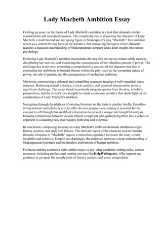 Lady Macbeth Ambition Essay.pdf