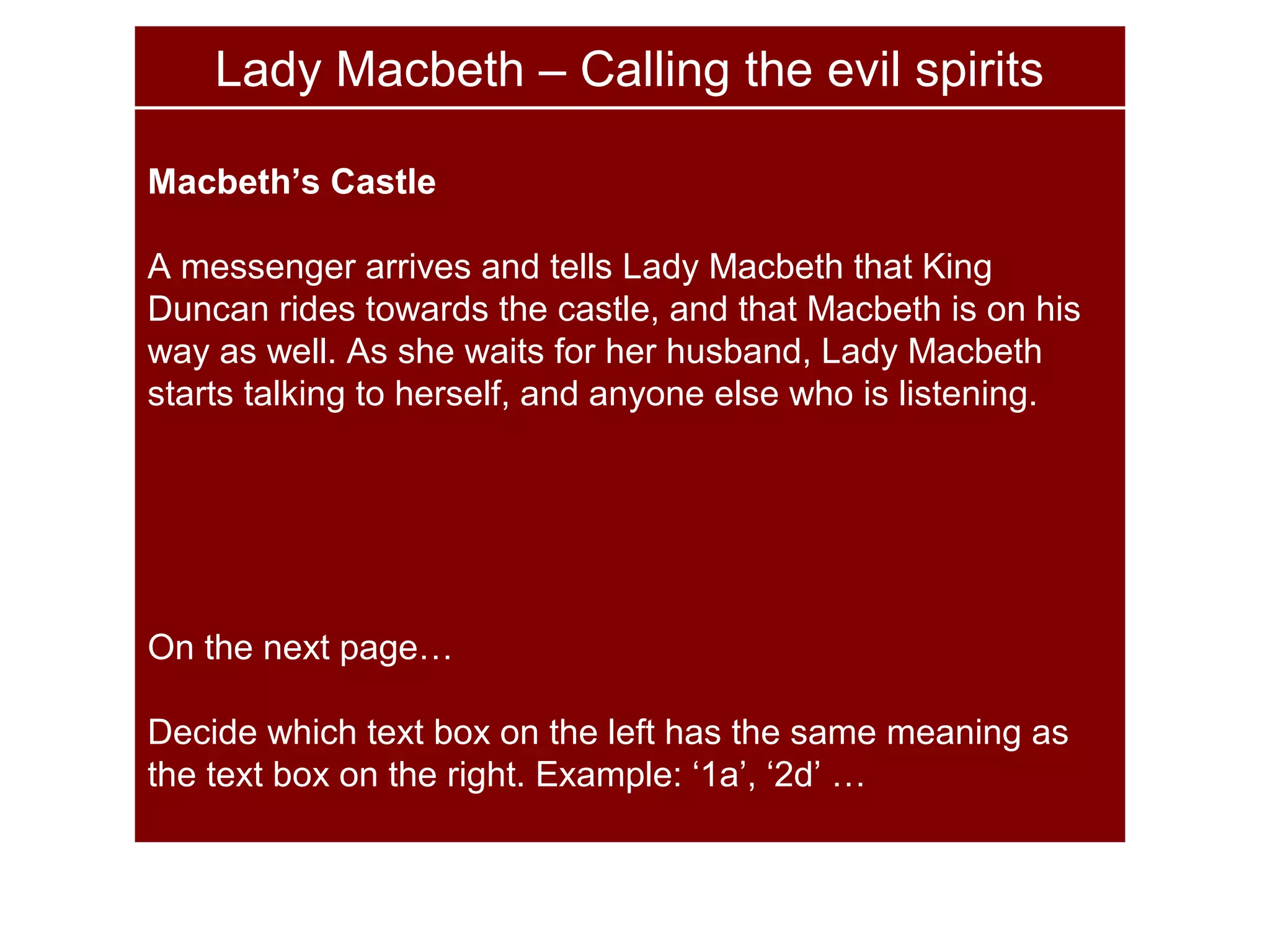 Lady Macbeth Soliloquy Part 1 | PPT