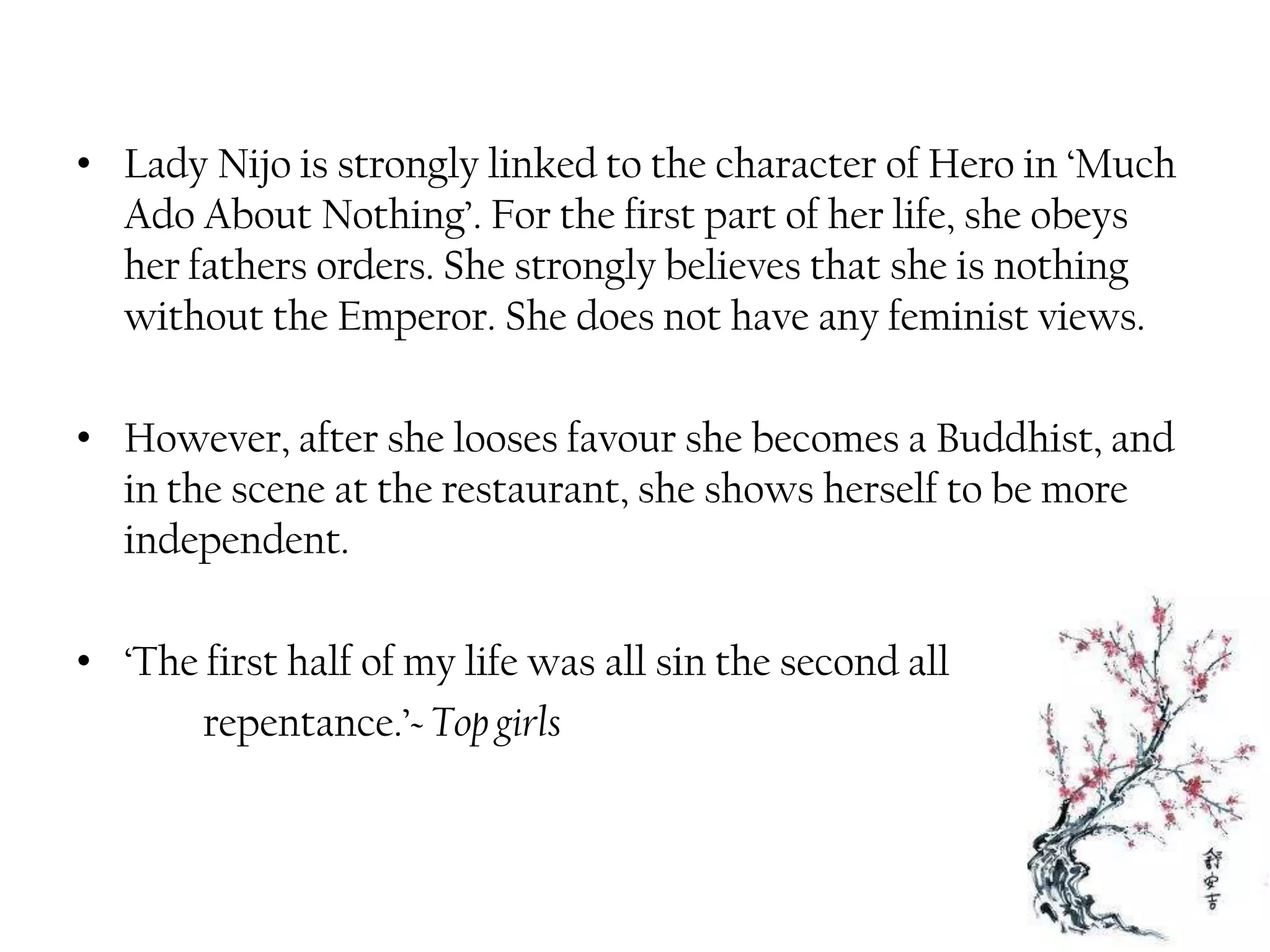 Lady Nijo - Top Girls - Pupil Presentation on the character and links ...