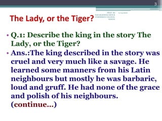 The Lady, or the Tiger? | PDF