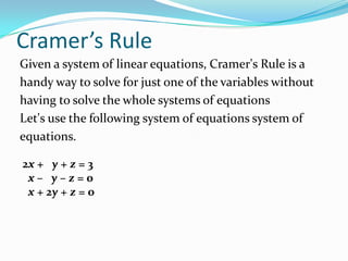 LINEAR ALGEBRAIC ECUATIONS | PPT