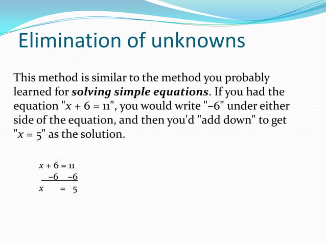 Linear Algebraic Ecuations Ppt