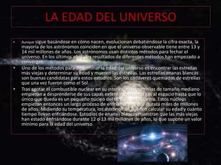 La edad del universo | PPT