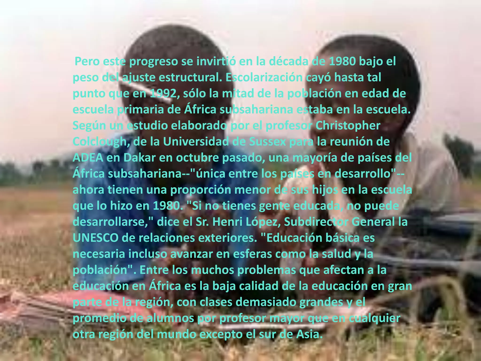 LA EDUCACION EN AFRICA | PPTX