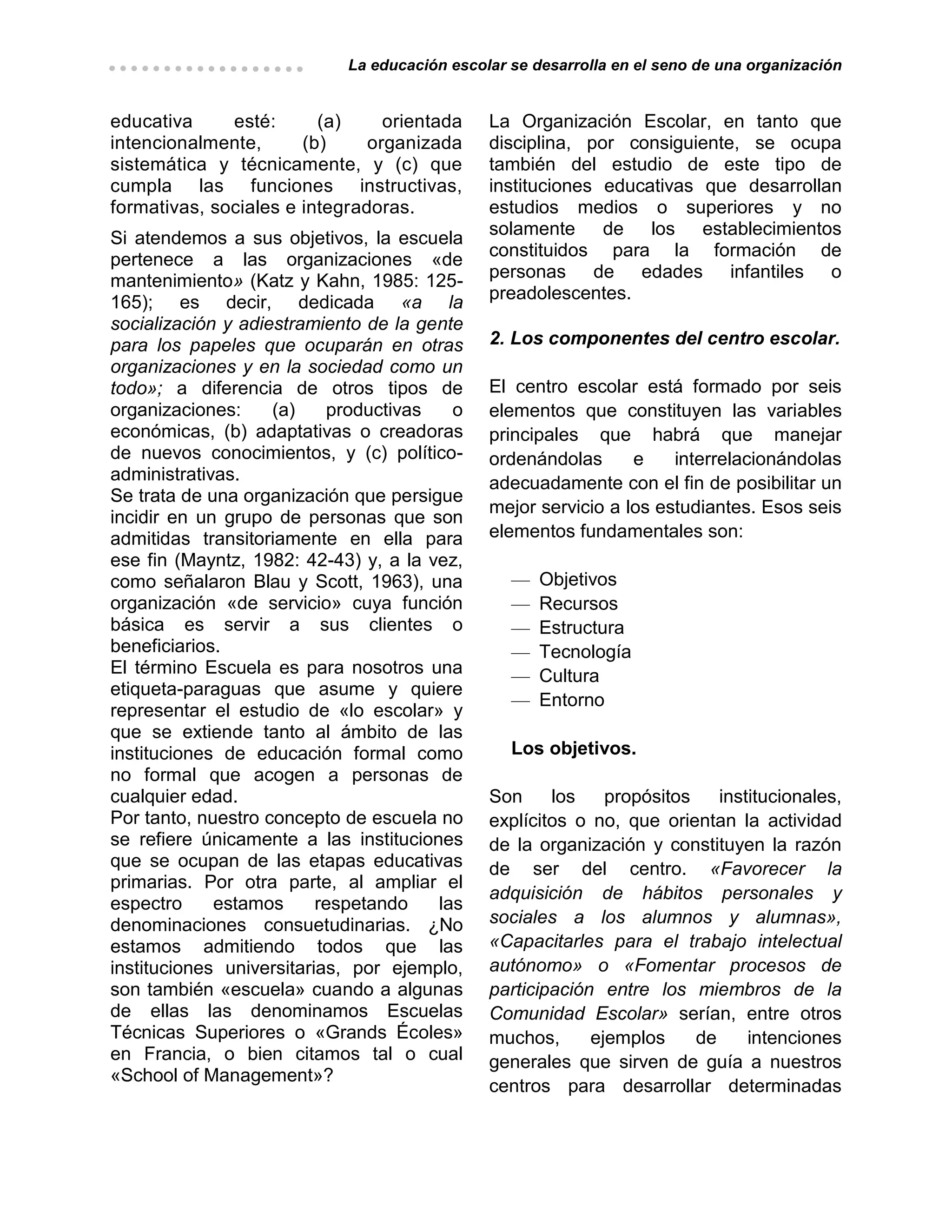 La educaci n escolar se desarrolla en el seno de una organicaci__n - seraf__n antunez | PDF