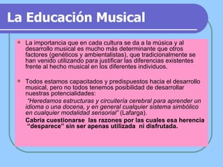La educación musical | PPT