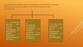 La Educacion Media Superior en México... | PPTX