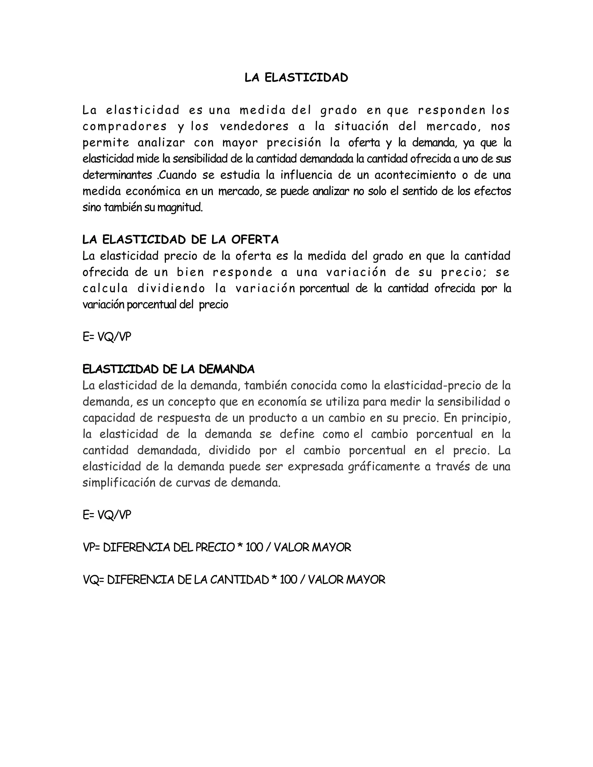 LA ELASTICIDAD | PDF