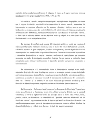 La enseñanza de la historia de venezuela | PDF