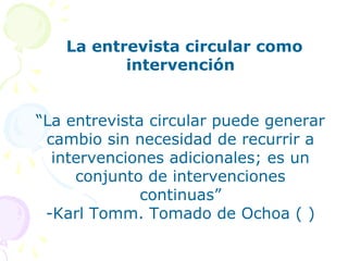La entrevista circular como intervención | PPT