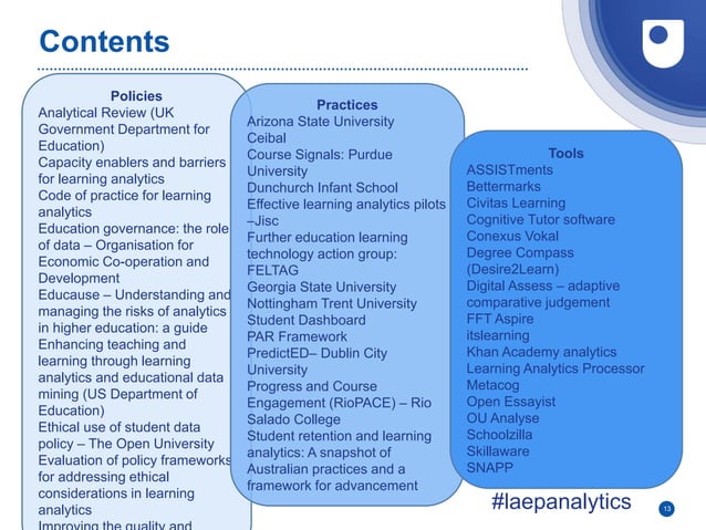 Overview of the LAEP learning analytics project | PPT