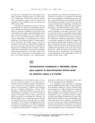 La equidad y la exclusion de los pueblos indigenas y afrodescendientes ...