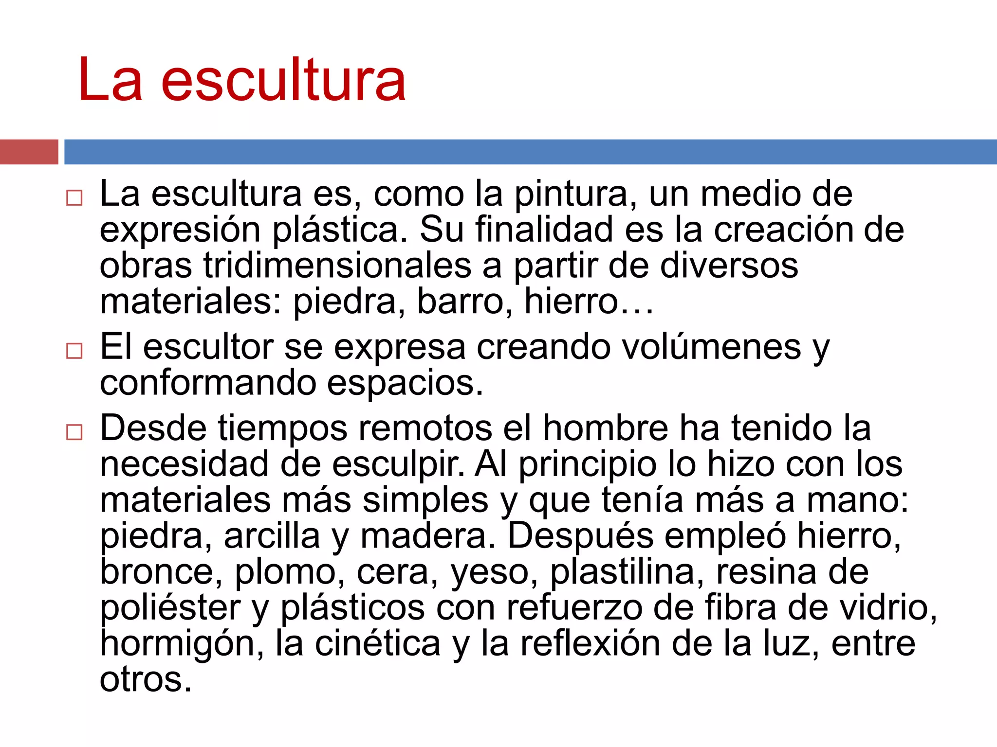 La escultura grado sexto | PPT | Descarga Gratuita