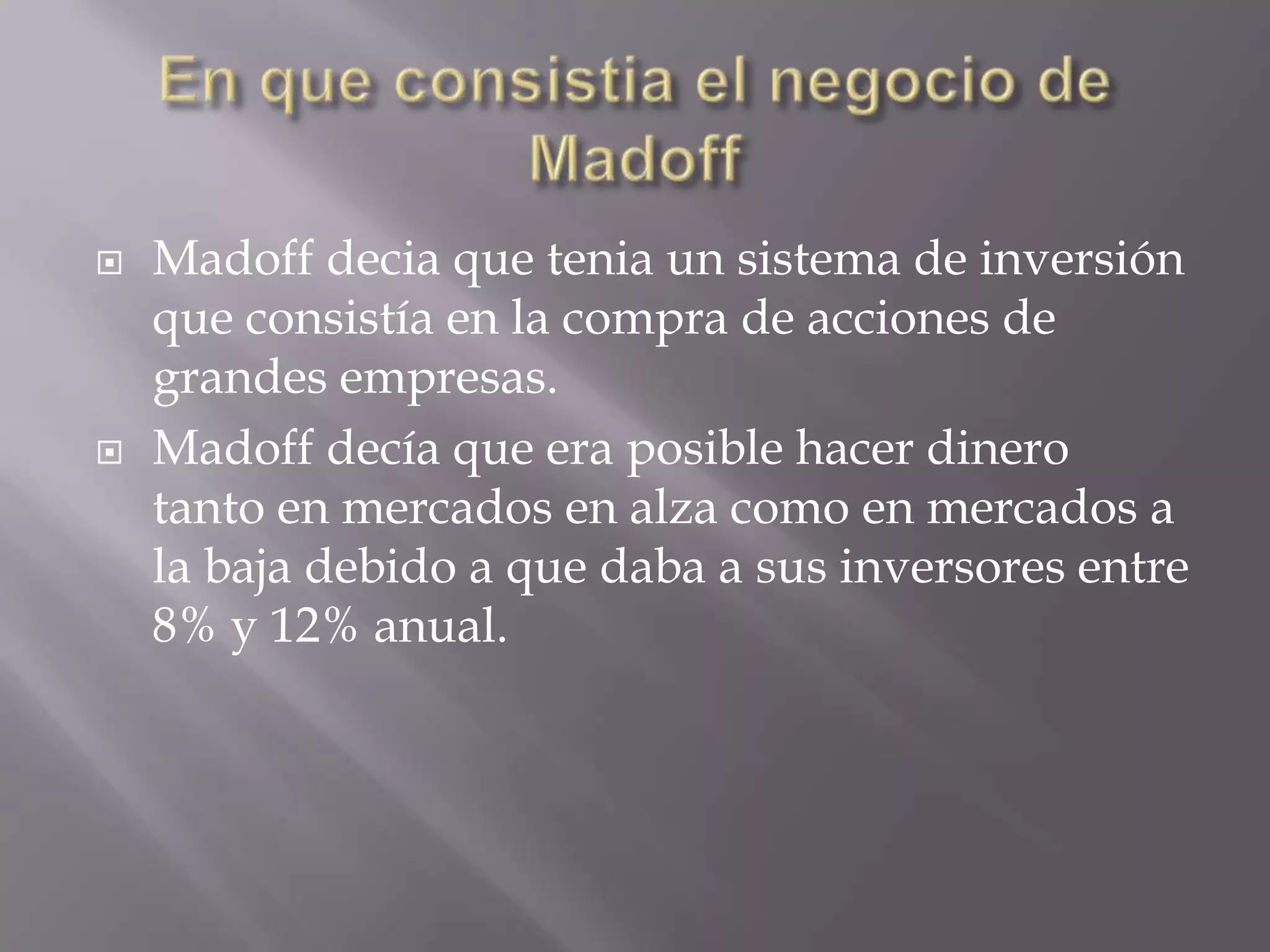 La estafa de madoff y el esquema ponzi | PPTX