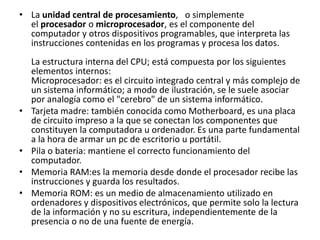 LA ESTRUCTURA DE LA CPU | PPT