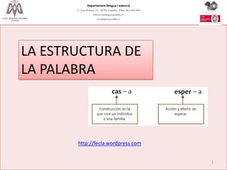 La estructura de las palabras | PPTX