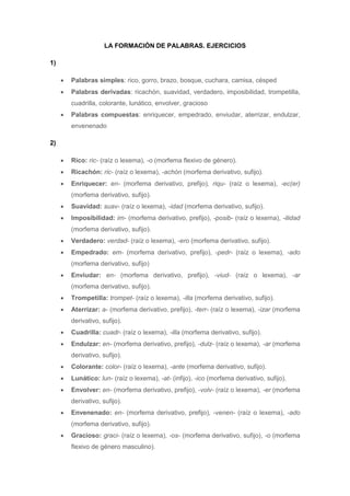 La estructura de las palabras (ejercicios con solucionario).pdf