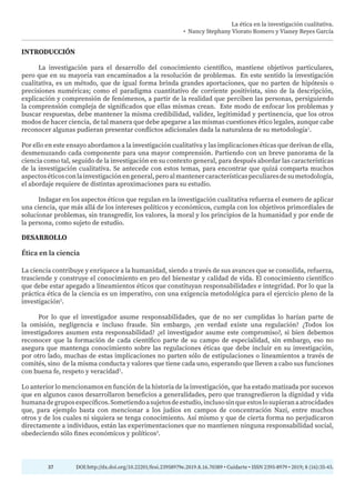 La ética en la investigación cualitativa. cuidarte | PDF
