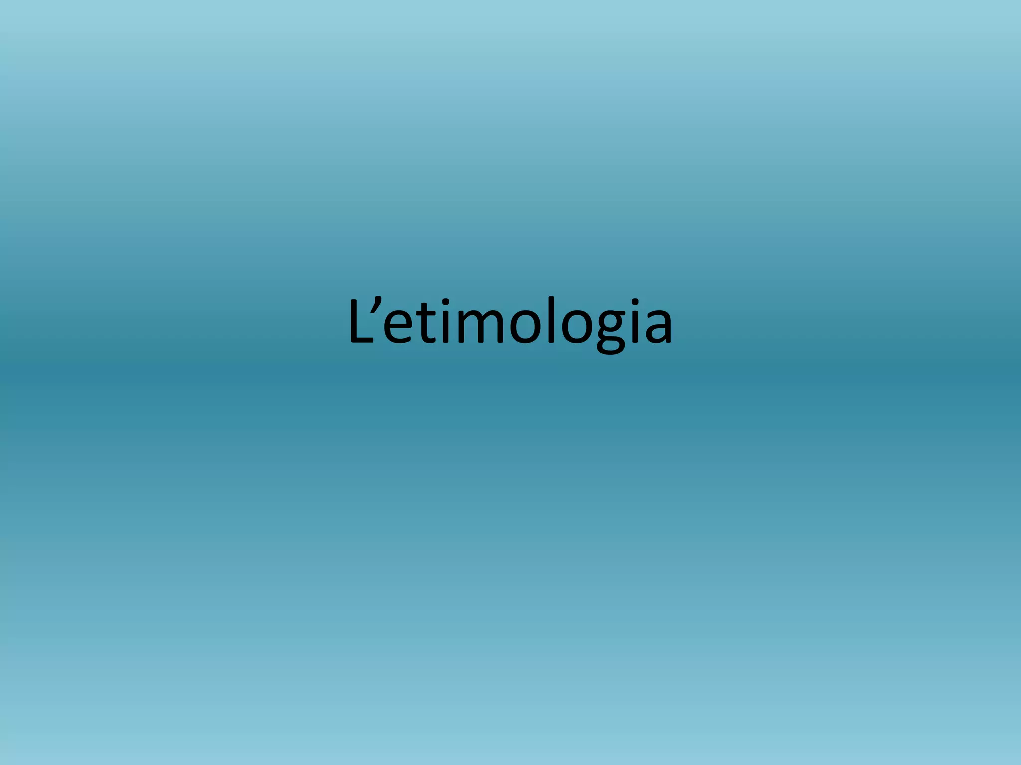 etimologia | PPT