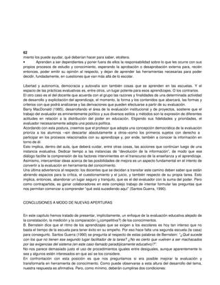 La evaluación Litwin Celman Camillioni | PDF