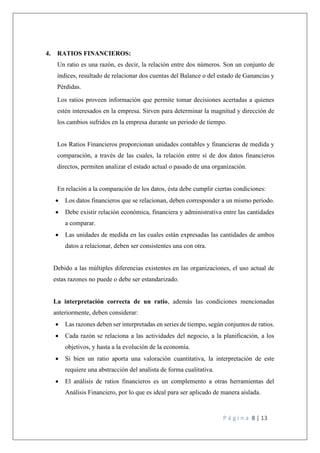 La evolución en la utilización de las razones financieras o ratios | PDF