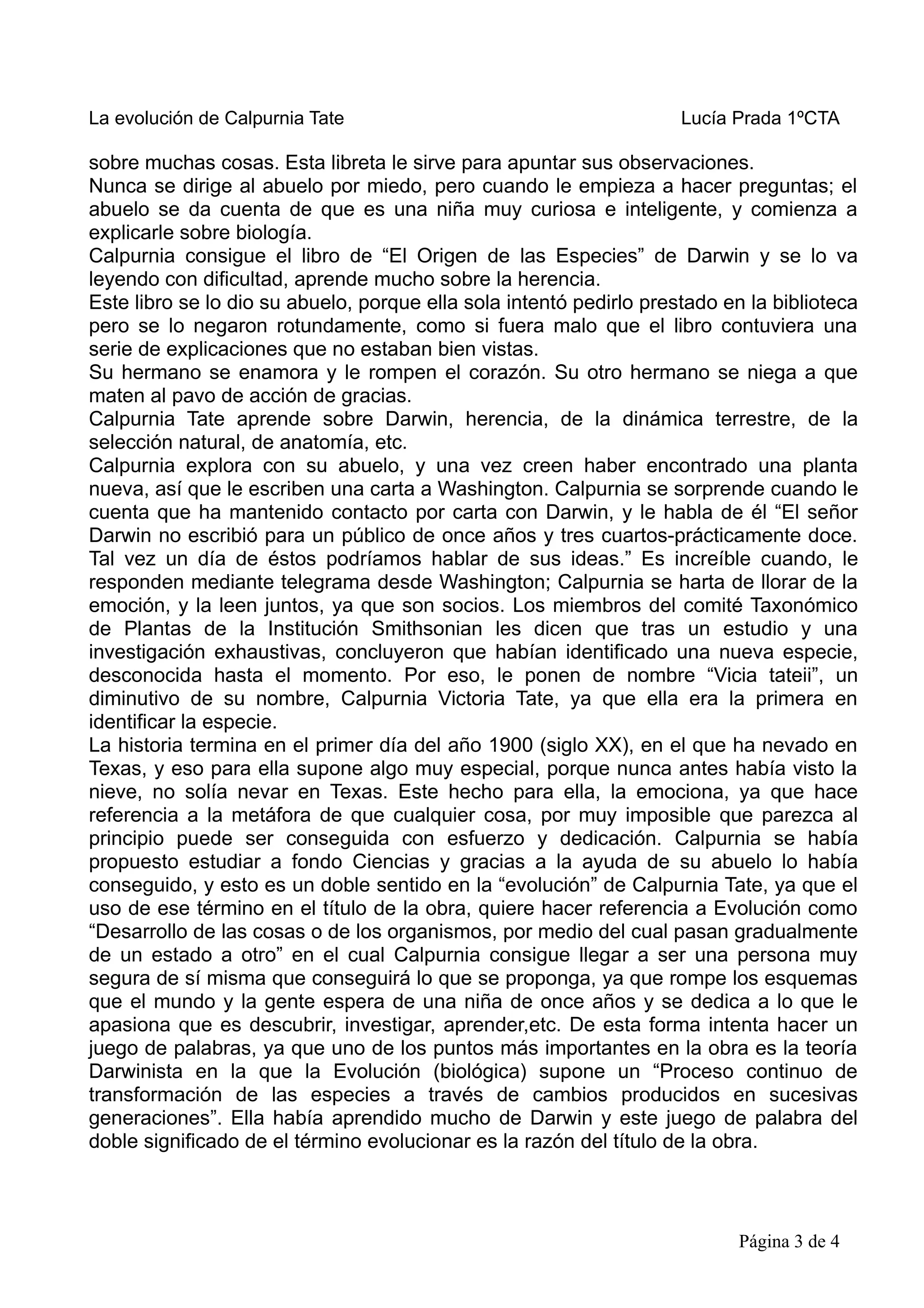La evolucion de calpurnia tate lucia prada 1 cta | PDF