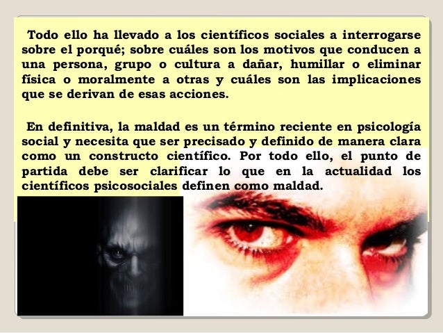 LA EVOLUCIÓN DE LA MALDAD