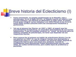 La evolución de la psicoterapia ecléctica | PPT