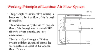 Laminar Air Flow and their Applications in a Laboratory | PPTX