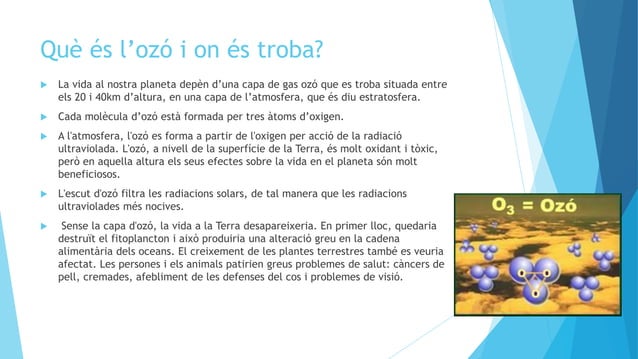 L'afebliment de la capa d'ozó - 1r ESO LS Manlleu 2016 | PPTX