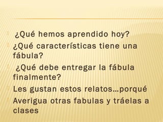La fabula tercero b | PPT