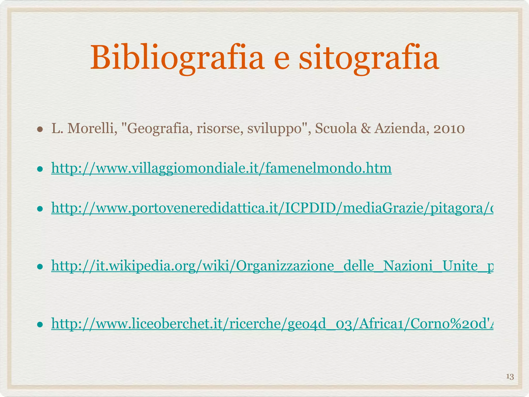 La fame nel mondo | PPT