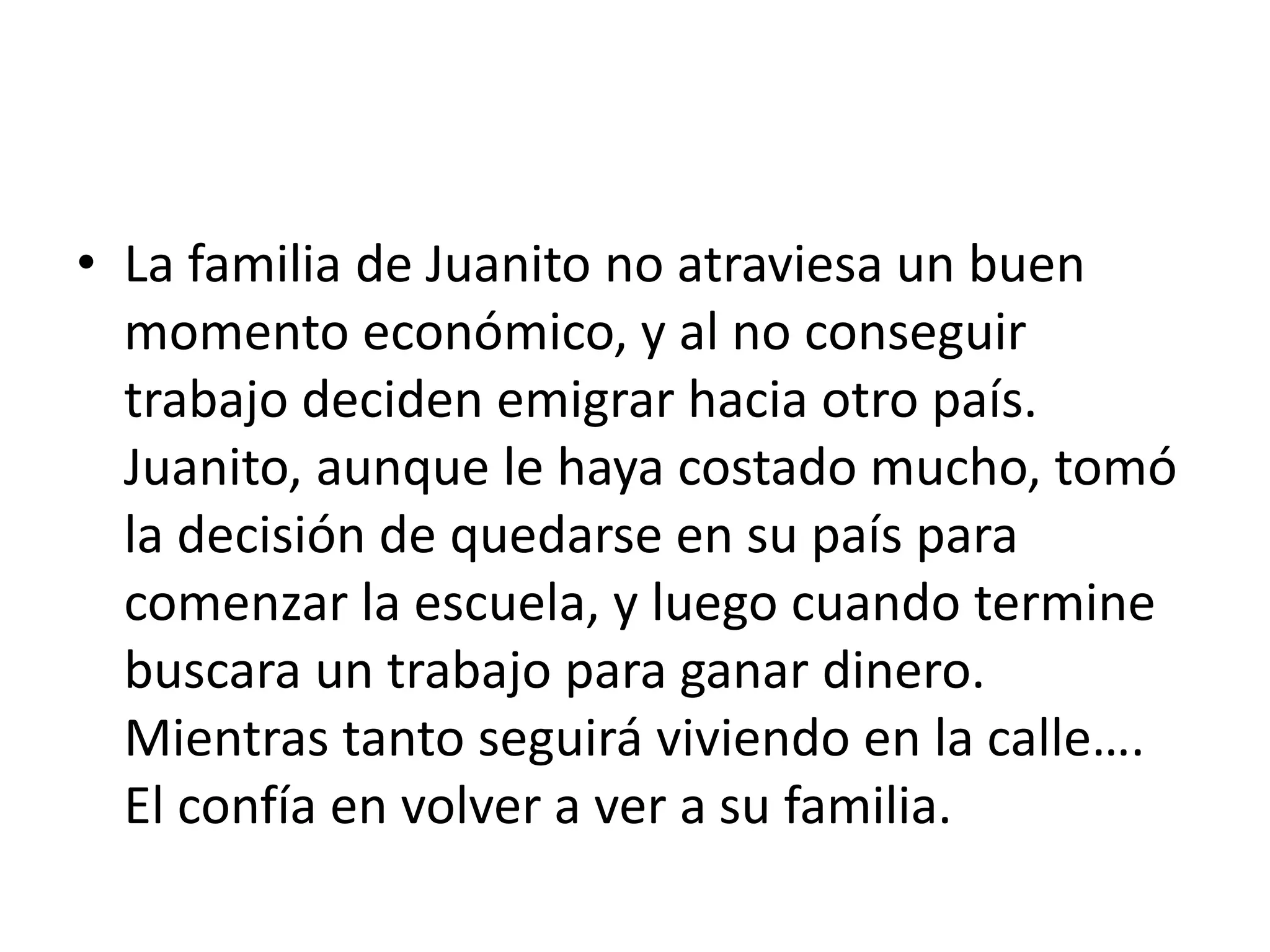 La familia de juanito emigra | PPT