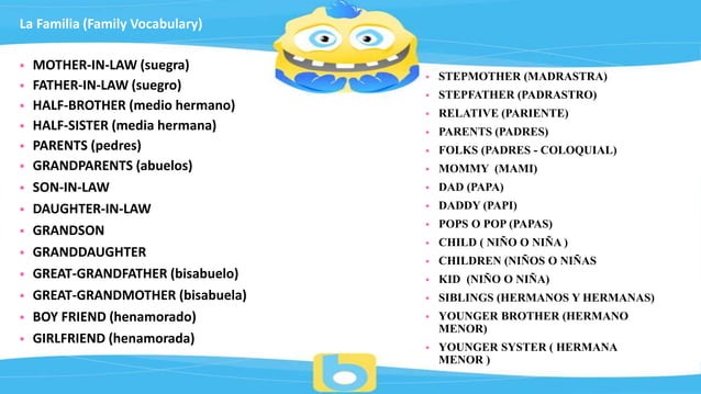 La familia (family vocabulary) | PPTX