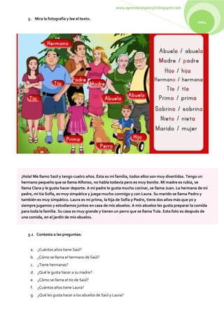 La familia hoja de trabajo | PDF