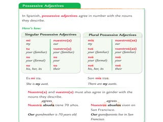 La familia vocab and possessive adjs unit 3 lesson 2 as ppt | PPT ...