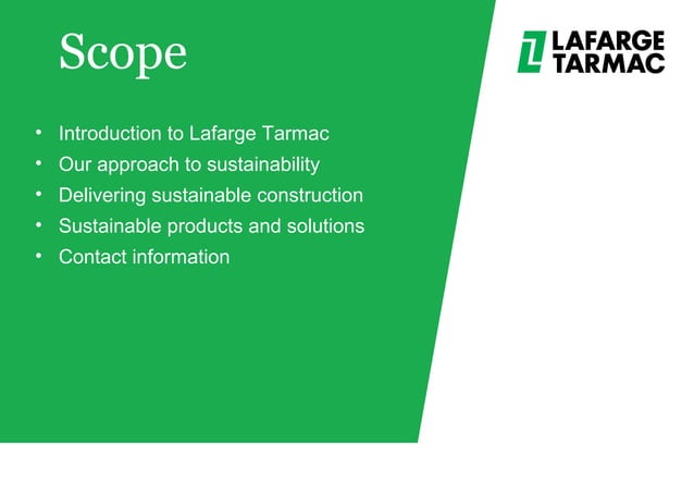 Lafarge Tarmac sustainable products | PPT | Construction Industry ...