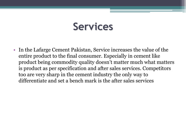 Lafarge Cement Value Chain | PPTX | Civil Engineering Industry | Industries