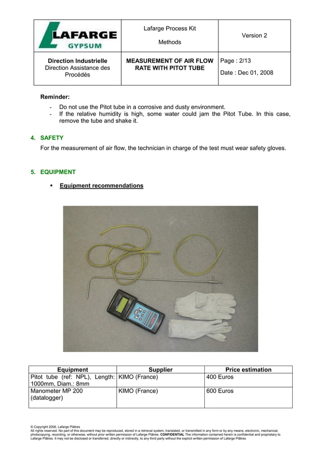 Lafarge Process Kit - Air flow rate - Pitot V2.pdf
